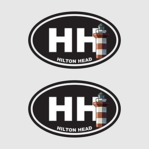 Amazon.com: fagraphix Two Pack Oval HH Hilton Head Island Lighthouse ...