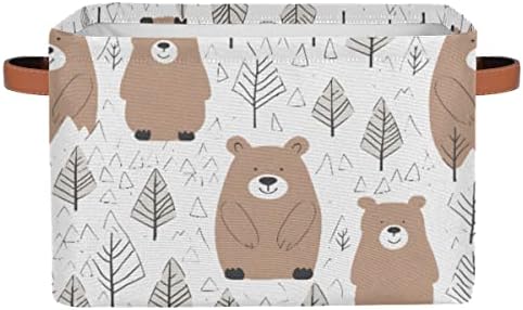 Amazon.com: Storage Basket Cube Cute Forest Fox Bear Large Collapsible ...