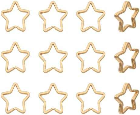 Amazon.com : 12pcs Creative Key Ring Keychain Star Shape Silver Metal ...