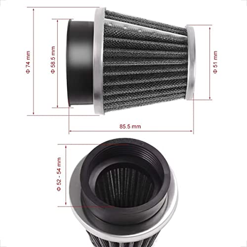 Snapklik.com : Evermotor 52mm 53mm 54mm Mini Bike Air Filter Fit In ...