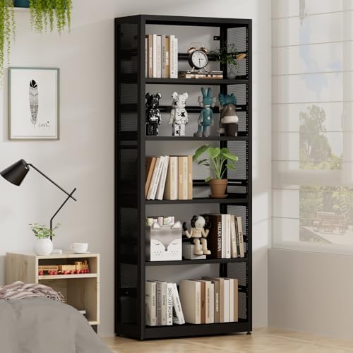 Amazon.com: LyAosdFu Heavy Duty Metal Bookshelf, 5 Shelf Adjustable ...