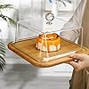 Wood Cake Stand Square Cake Tray with Acrylic Dome Cover Display Plate ...