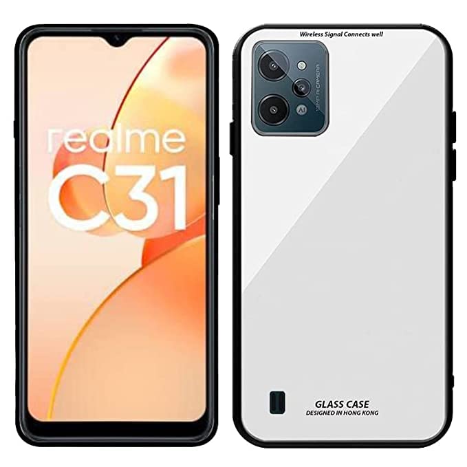 Dekkin Glass Back Cover for Realme C31 l Luxury Look Imported Glass ...