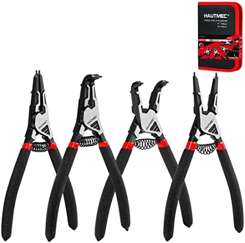 HAUTMEC 4PCS High Leverage Snap Ring Pliers Set, 7 inches Internal ...