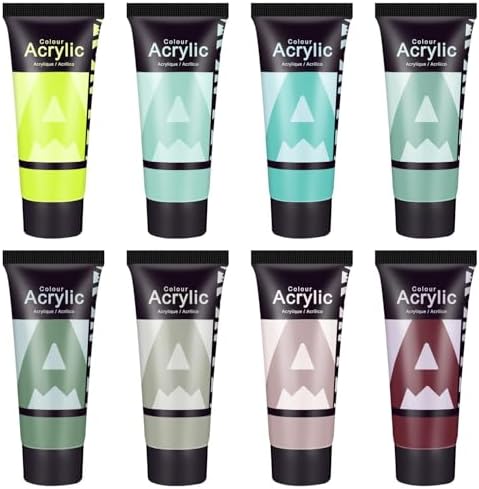 Amazon.com: AUREUO Green Acrylic Paint Set - 8 Colors 0.71 Fl Oz / 21ml ...