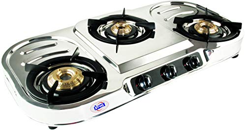 Jyoti 3 Burner Stainless Steel Gas Stove (Jyoti 302 Plus SS DT ...