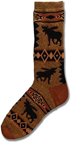Amazon.com: Moose Blanket Motif Socks Women's Size 6-10 Animal Den ...