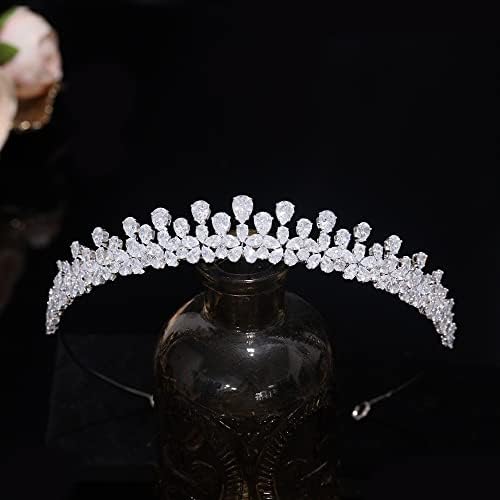 Amazon.com: Aoligrace Small Cubic Zirconia Wedding Tiaras for Women ...
