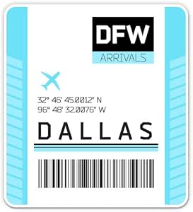 Amazon.com: Squiddy Dallas Fort Worth Texas Airport Code DFW Luggage ...