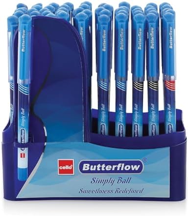 Cello Butterflow Simply Ball Pen Set | Pack of 5 Ball Pens | 5 Blue Ink ...