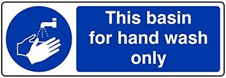 300mmx100mm This Basin For hand Wash Only Catering Sign Sticker Self ...