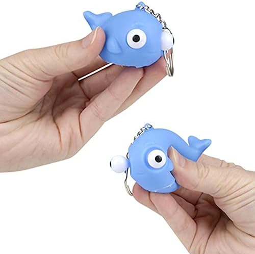 ArtCreativity Popping Eye Squeezy Animal Keychains for Kids, Set of 12 ...