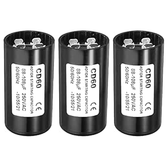 Amazon.com: PATIKIL Motor Start Capacitor, 3 Pack 88-108uF/Mfd 250VAC 50/60Hz CD60 Run Capacitor ...