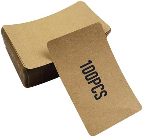 100 Pieces Brown Kraft Paper Cards,9 * 5.2cm Blank Craft Paper Cards ...