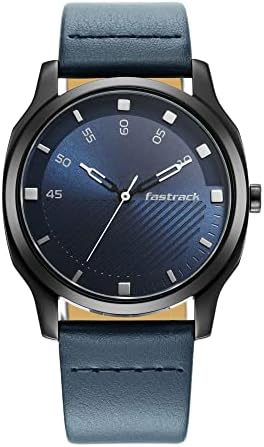 Fastrack Men Stunners Quartz Analog Blue Dial Leather Strap Watch for ...