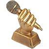 Amazon.com: Maplefield Juvale Golden Microphone Trophy - Small Resin ...