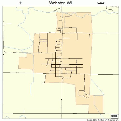 Amazon.com: Large Street & Road Map of Webster, Wisconsin WI - Printed ...