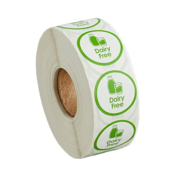 Amazon.com: 1000 Stickers/Roll Dairy Free Permanent 1 Inch Label ...