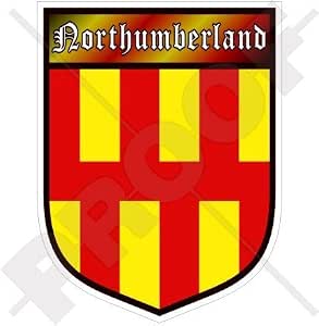 Amazon.com: NORTHUMBERLAND England British Shield UK 100mm (4") Vinyl ...