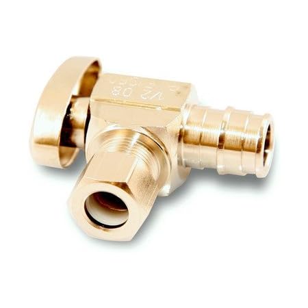 Uponor Wirsbo LF4855038 ProPEX LF Brass Full-Port Angle Stop Valve for ...