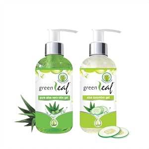 Greenleaf Pure Aloe vera gel 190 g & Greenleaf Aloe Cucumber gel 190g ...