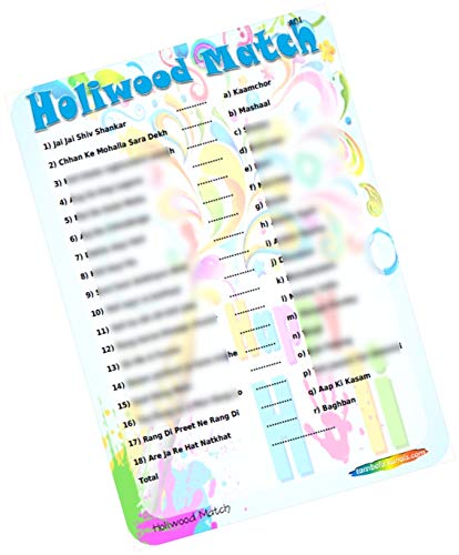 PartyStuff Holi Theme Paper Games - Holi Songs Match - Cross Jumble ...