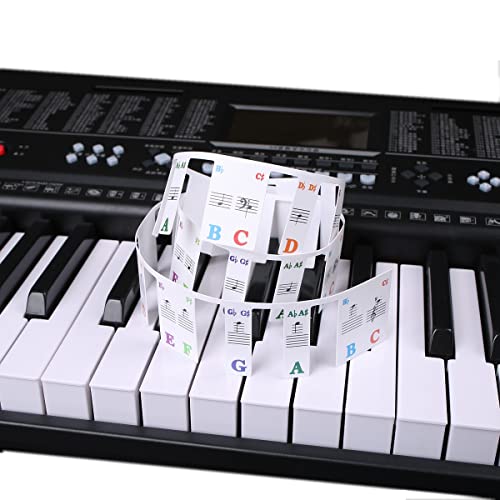OriGlam Piano Keys Stickers Overlay, Removable Piano Keyboard Note ...