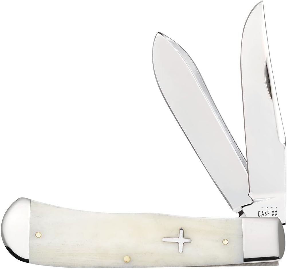 Amazon.com : Case XX WR POCKET KNIFE, NATURAL SMOOTH BONE CROSS SHIELD ...