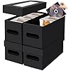 Amazon.com: AOBOPLE CD Storage Boxes,4 Pack Cardboard CD Case Storage ...
