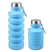 Nefeeko Collapsible Water Bottle, Reuseable BPA Free Silicone Foldable ...