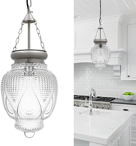 OIYIO Brushed Nickel Pendant Light Fixtures for Kitchen Island, Vintage ...
