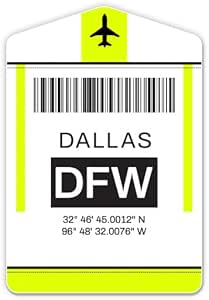Amazon.com: Squiddy Dallas Fort Worth Texas Airport Code DFW Travel ...