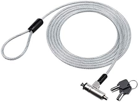 Amazon.co.jp: サンワダイレクト セキュリティワイヤー NanoSaver シリンダ錠 ワイヤー長2m 盗難防止 200 ...