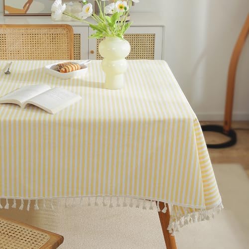 Amazon.com: meioro Striped Tablecloth Rectangle Tablecloths Cotton ...