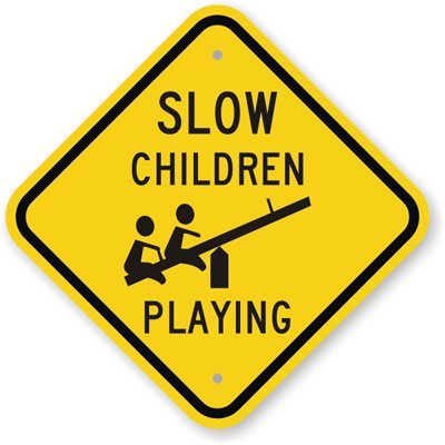 SmartSign 12 x 12 inch “Slow - Children Playing” Diamond-Shape Metal ...