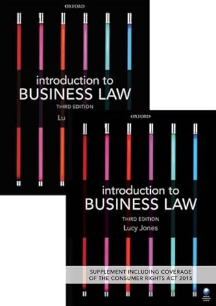 Amazon.com: Introduction to Business Law: 9780198794424: Jones, Lucy: Books