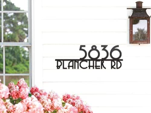 Amazon.com: Mid Century Metal House Number Sign - Modern Address Sign ...