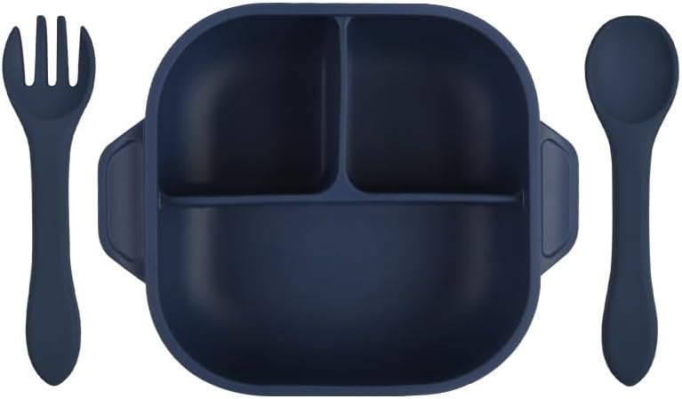 SPY KIDS® Silicon Baby Feeding Bowl Set - 3 Compartment Bowl with ...