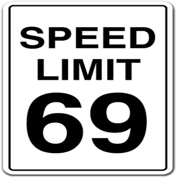 Amazon.com : SPEED LIMIT 69 Sign driving car racing fast driver race ...