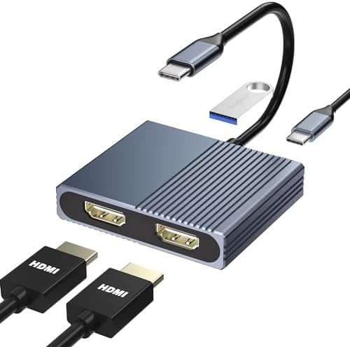 Laptop Docking Station Dual Monitor, USB C Docking Station Dual Monitor ...