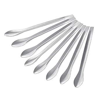 sourcing map Micro Lab Spoons 4.13" Silver 201 Stainless Steel Powders ...