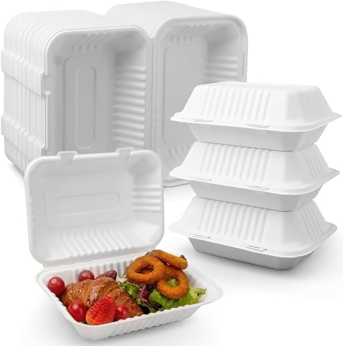 Clamshell Take Out Containers, 75 Pack Disposable To Go Boxes with Lids ...