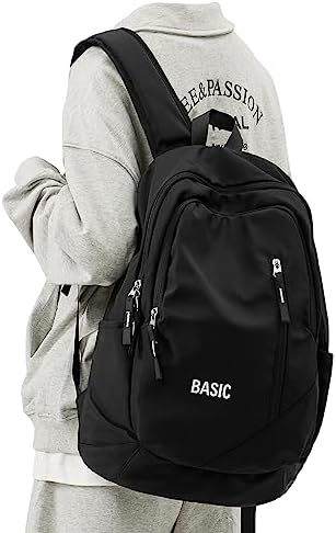 Amazon.com | weradar Simple All Black Backpacks For High School Women ...