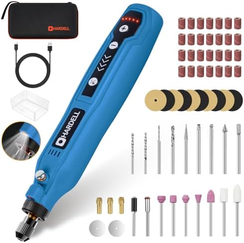 HARDELL Cordless Rotary Tool, 5 Variable Speed Mini Rotary Tool Kit ...