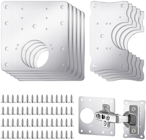 Yaocom 10 Pcs Cabinet Hinge Repair Plate Stainless Steel Hinge Repair ...