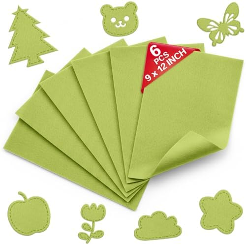 Amazon.com: Apple Green Felt Sheets for Crafts – 9x12 Inch, 1.6mm Thick ...