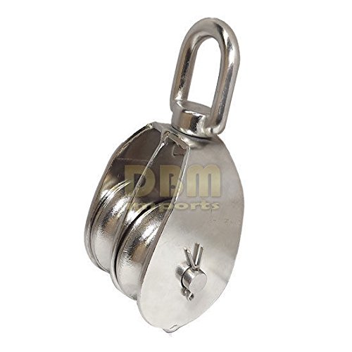 Amazon.com: 2" 50mm Double Pulley Block with Swivel Eye Stainless Steel ...