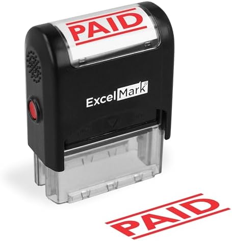 Amazon.com: Juqumty Self Inking Business Stamp Paid Pre-Inked Rubber ...