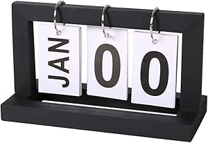 Amazon.com : Wooden Page Turning Calendar Retro Simple Daily Calendar ...