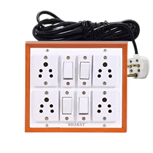Buy Sainath Enterprise Bharat (4+4) Plastic Brown Extension Board Multi ...